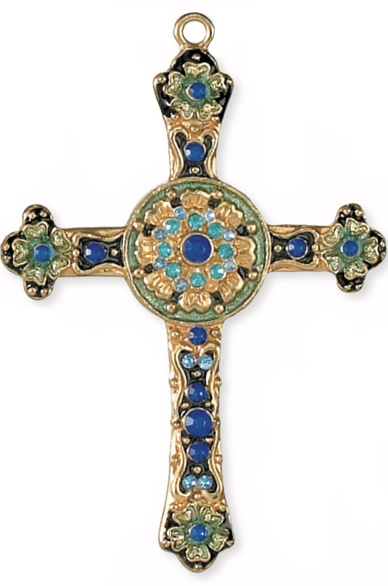 Blue Gemstone Cross Ornament – Gift at the Gardner